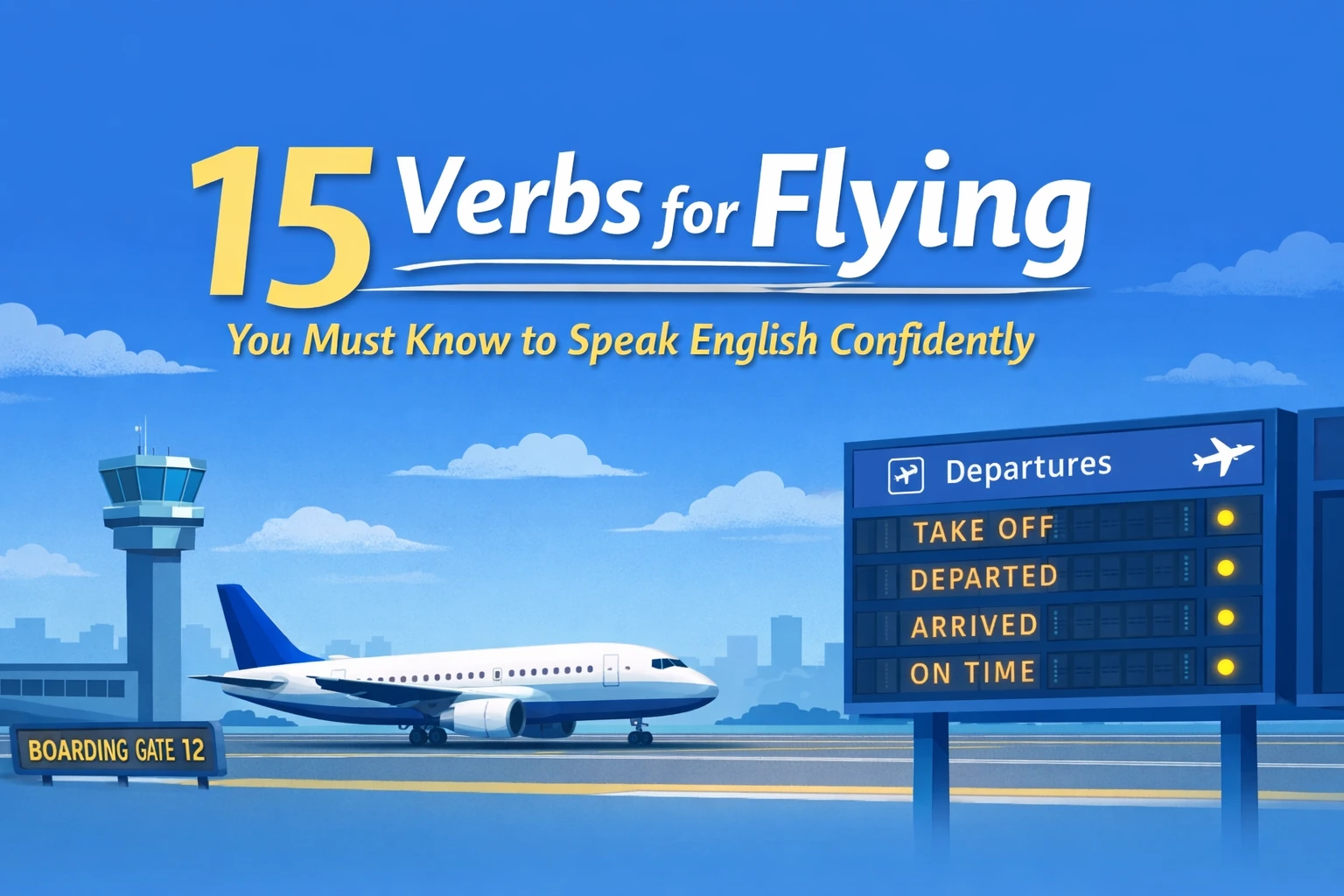 Master 15 Travel Verbs for Flying: Easy Guide for Beginners