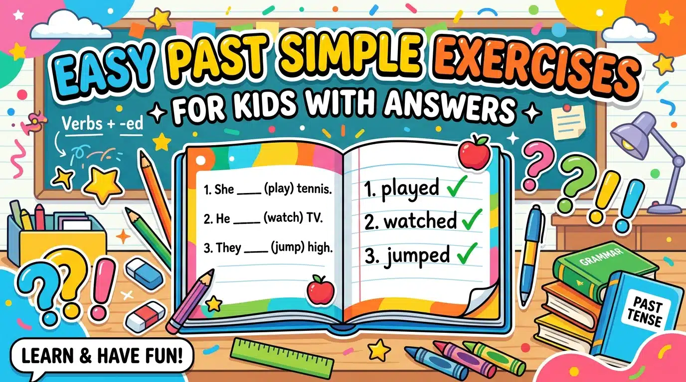 Easy Past Simple Exercises for Kids with Answers